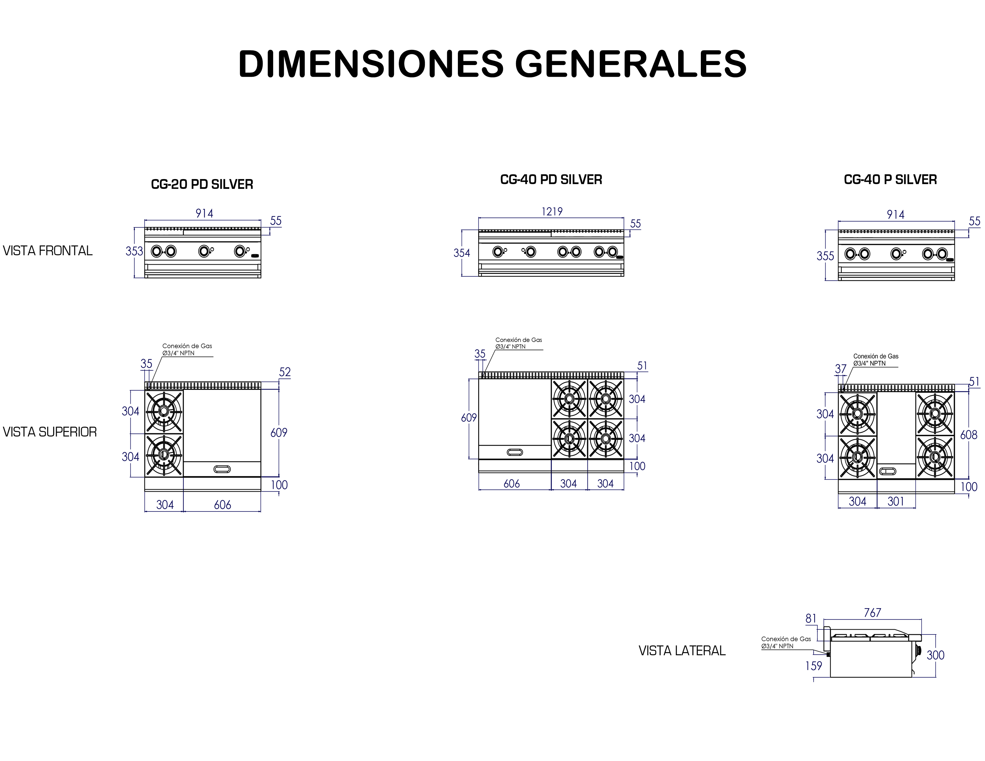 Parrilla Combinada 2 Quemadores y Plancha CG-20PD - Mobiliario ...