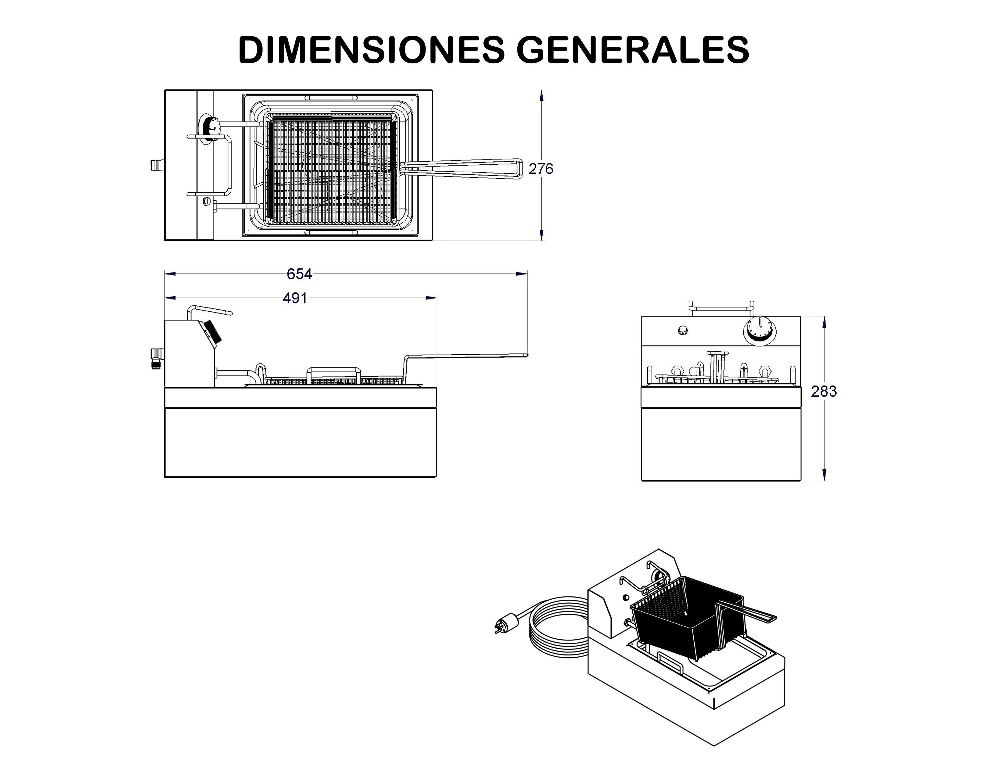 Freidora Eléctrica FE-5 - Mobiliario Restaurantero